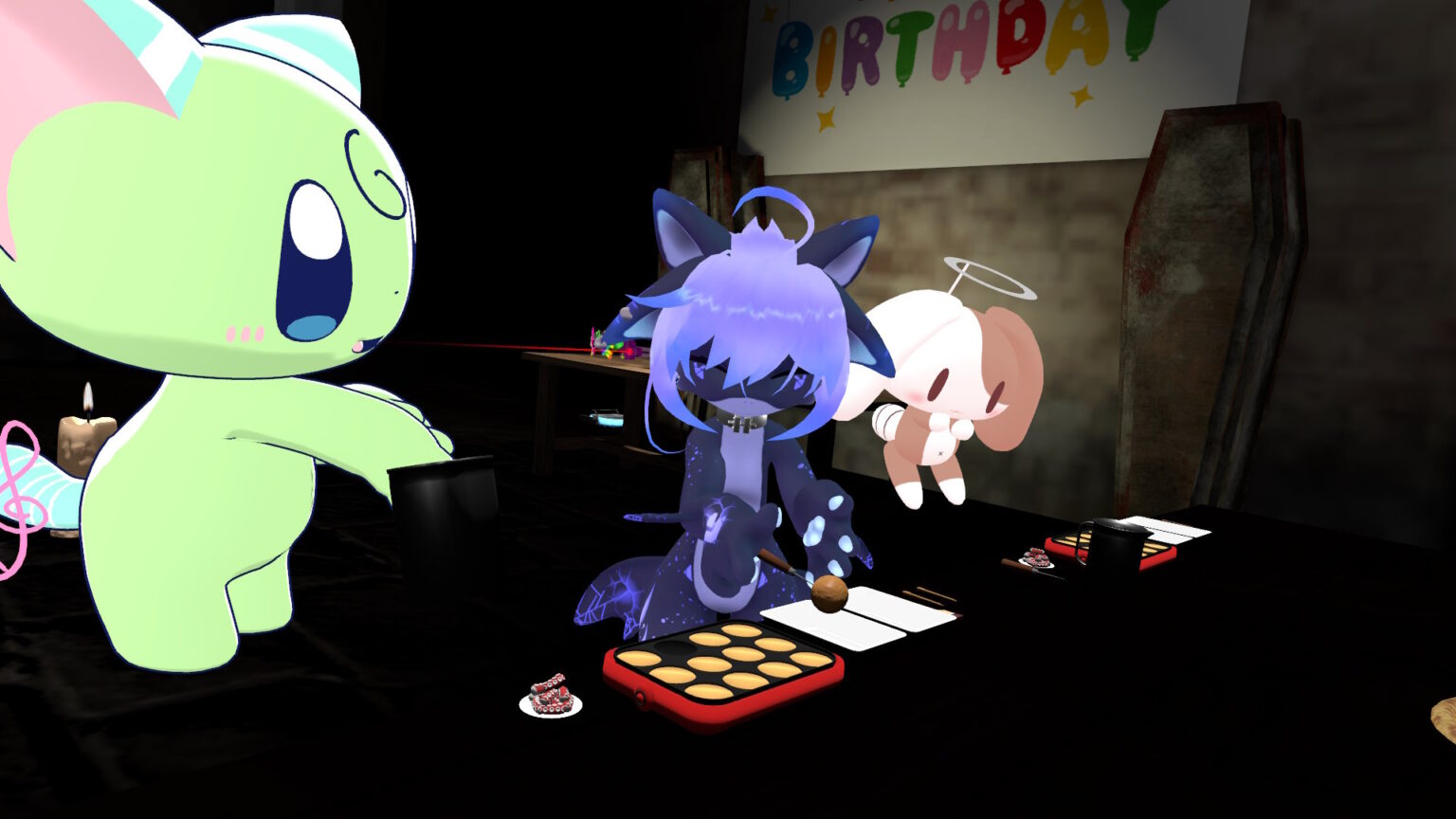 VRChatのHappy Cursed Day!やCurse Of The Voodoo Dollなどに行って驚かされつつお祝いされたり船に ...